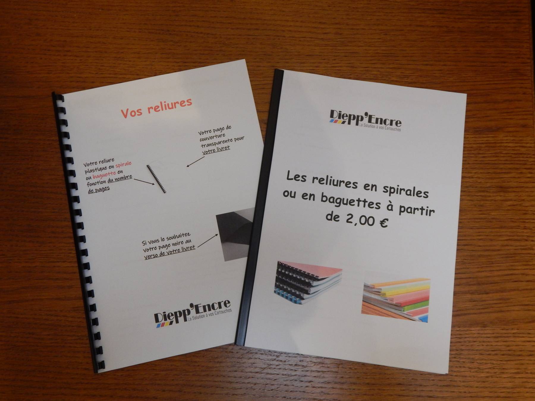 Reprographie et Reliure spirale A4 / A3